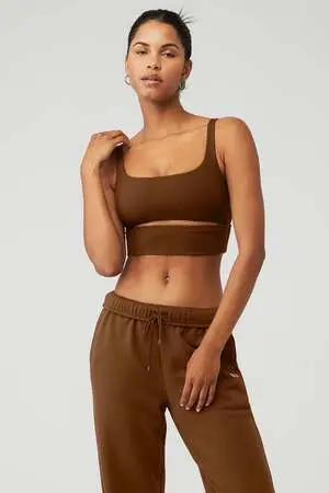Alo Yoga Slit Bra Cinnamon Brown