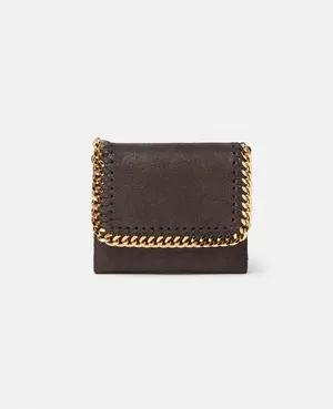 Stella McCartney Falabella Small Flap Wallet Chocolate Brown