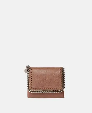 Stella McCartney Falabella Small Flap Wallet Dark Taupe