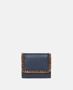 Stella McCartney Falabella Small Flap Wallet Indigo Moon