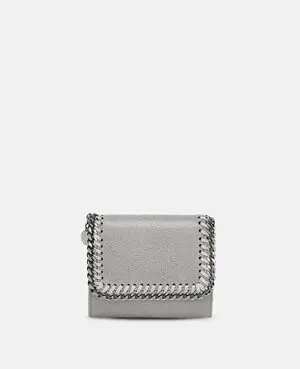 Stella McCartney Falabella Small Flap Wallet Light Grey