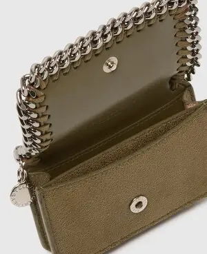 Stella McCartney Falabella Small Flap Wallet - Olive