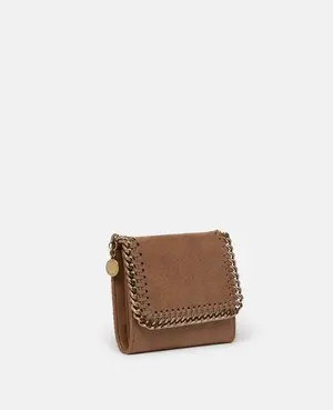 Stella McCartney Falabella Small Flap Wallet Pecan Brown
