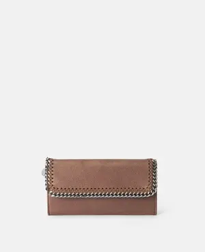 Stella McCartney Falabella Flap Continental Wallet Dark Taupe