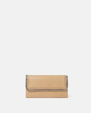 Stella McCartney Falabella Flap Continental Wallet Fawn