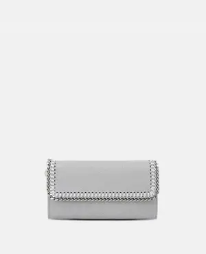 Stella McCartney Falabella Flap Continental Wallet Light Grey