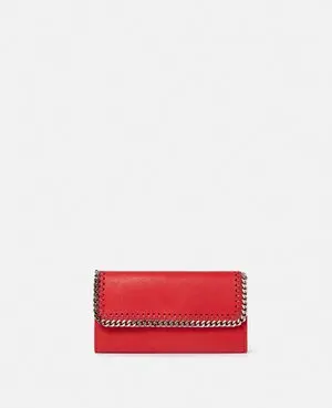 Stella McCartney Falabella Flap Continental Wallet Lipstick Red