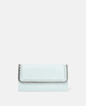 Stella McCartney Falabella Flap Continental Wallet Mist Blue