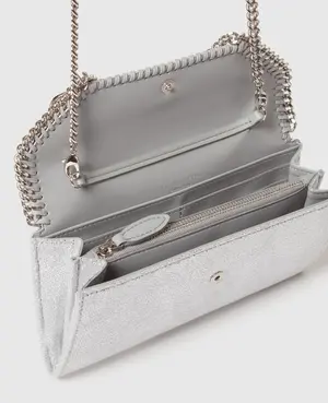 Stella McCartney Falabella Flap Continental Wallet - Silver