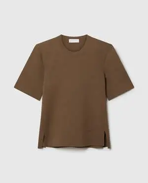 Stella McCartney Fitted Compact Knit Top With Slits - Brown