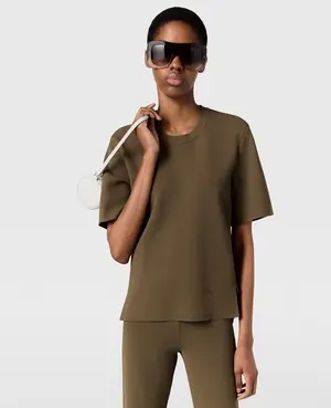 Stella McCartney Fitted Compact Knit Top With Slits - Brown