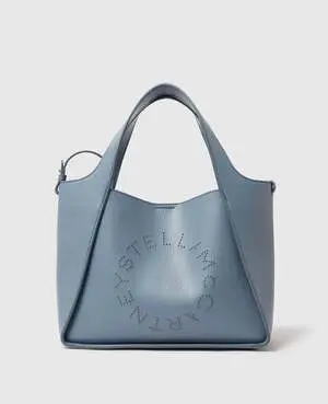 Stella McCartney Logo Perforated Tote Bag - Blue