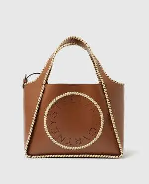 Stella McCartney Logo Crossbody Tote Bag Tan