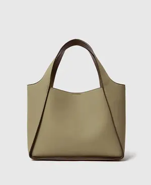 Stella McCartney Logo Perforated Tote Bag - Tan