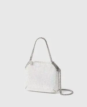 Stella McCartney Falabella Nano Crystal Tote - Silver/white