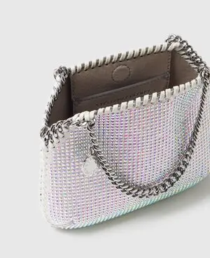 Stella McCartney Falabella Nano Crystal Tote - Silver/white
