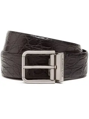 Dolce & Gabbana Buckled Leather Belt - Black