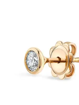 PRAGNELL 18kt Rose Gold Diamond Stud Earrings - Pink