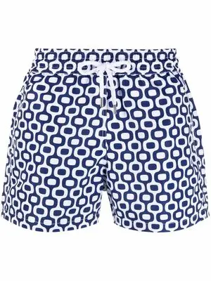 Frescobol Carioca Geometric-print Swim Shorts - Blue