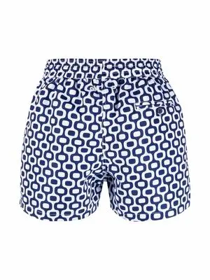 Frescobol Carioca Geometric-print Swim Shorts - Blue