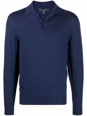 Sease Long-sleeved Knitted Polo Shirt