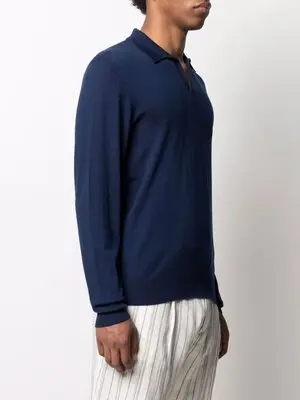 Sease Long-sleeved Knitted Polo Shirt