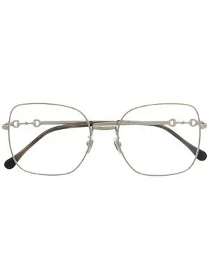 Gucci Horsebit Square-frame Eyeglasses - Gold
