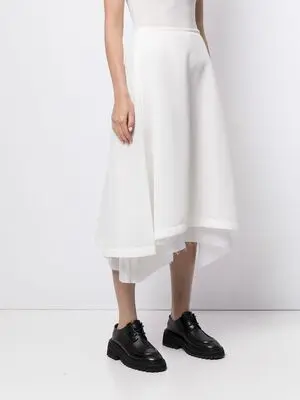SULVAM Jersey Knit Flared Skirt