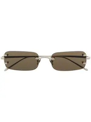 Linda Farrow Rimless Rectangular-frame Sunglasses - Silver