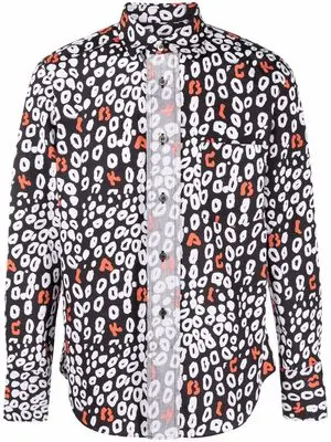 BLACK COMME DES GARÇONS Leopard-print Cotton Shirt