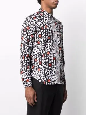 BLACK COMME DES GARÇONS Leopard-print Cotton Shirt