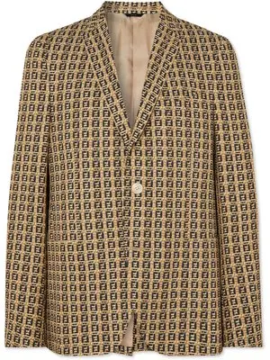 Fendi Slim-fit Logo-print Woven Blazer