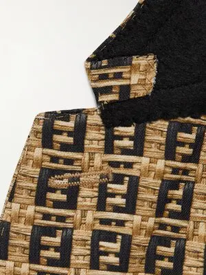 Fendi Slim-fit Logo-print Woven Blazer