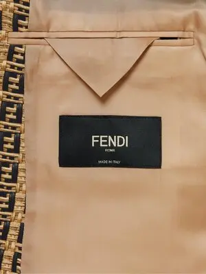 Fendi Slim-fit Logo-print Woven Blazer