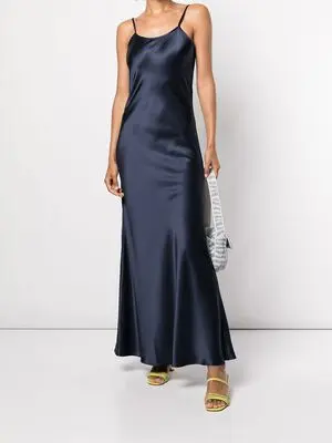 Voz Long Slip Dress - Blue