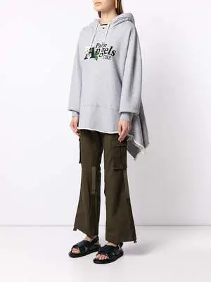 Palm Angels Logo-print Handkerchief Hem Hoodie