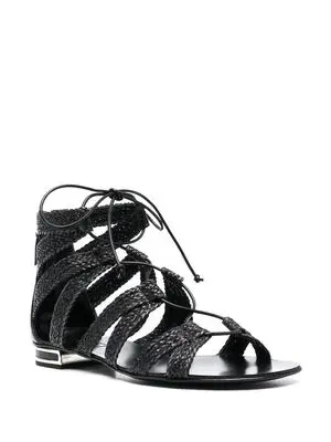 Casadei Spartan Woven Gladiator Sandals