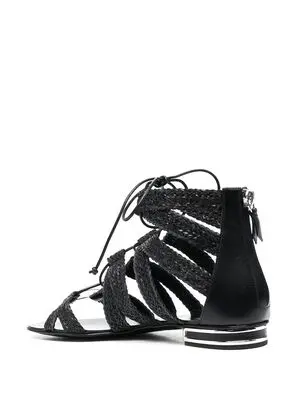 Casadei Spartan Woven Gladiator Sandals