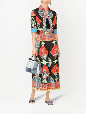 Dolce & Gabbana Carretto-print Wide-leg Trousers
