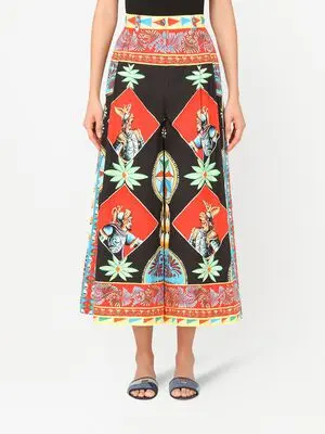 Dolce & Gabbana Carretto-print Wide-leg Trousers