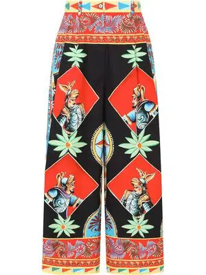 Dolce & Gabbana Carretto-print Wide-leg Trousers