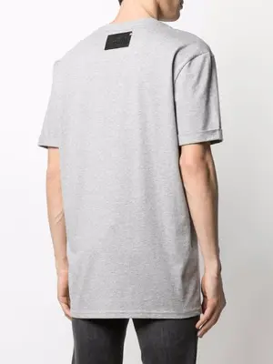 Philipp Plein Logo-embroidered Cotton T-shirt - Grey