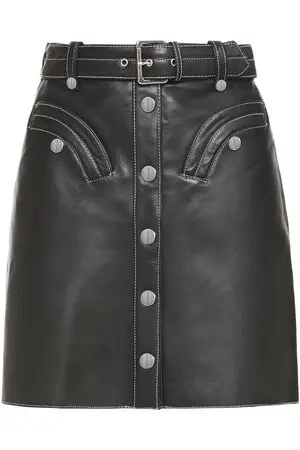 Maje Janaille Leather Mini Skirt