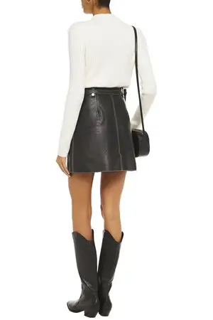 Maje Janaille Leather Mini Skirt