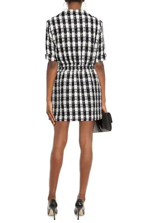 chinese dress ladies Allegra K Tweed Dress for Women Long Sleeves Square Neck Elegant Dresses  with Pockets X-Small Black at Amazon Women's Clothing store