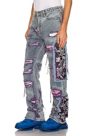 WHO DECIDES WAR Violet Fusion Denim In Blue