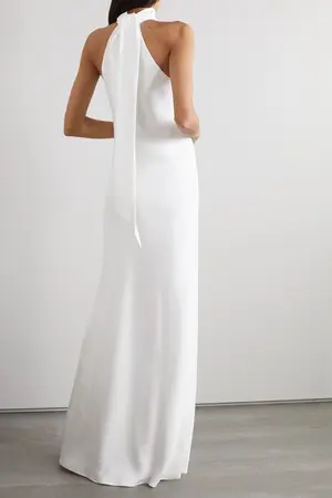 Galvan Sienna Crepe Halterneck Gown