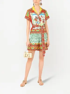 Dolce & Gabbana Carretto-print Twill Shorts - Blue
