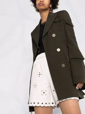 Red Valentino Broderie Lambskin Shorts