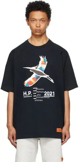 Heron Preston Heron Preston Black Rainbow Heron T-Shirt - Black White